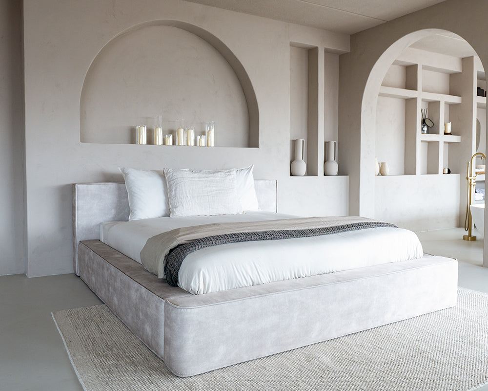 Adore Element Bed met opbergruimte - Velvet Pearl Beige – Budget-Bed.nl